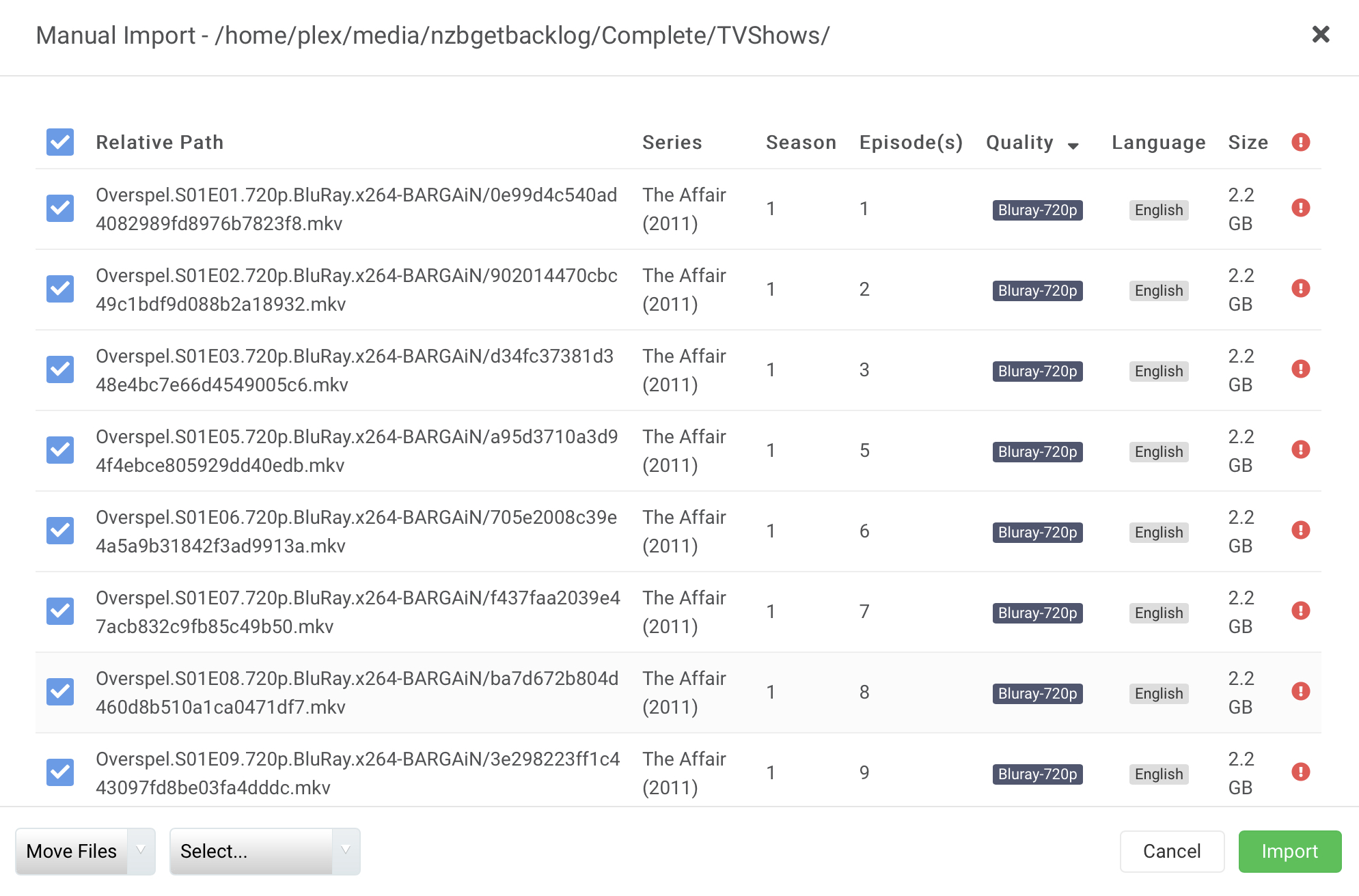 Option to apply serie to all checked in manual import screen · Issue #3214 · Sonarr/Sonarr · GitHub