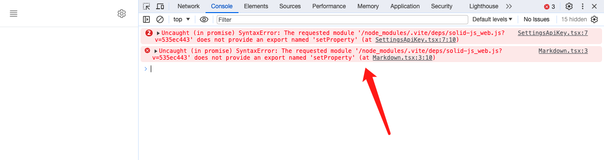 The requested module '/node_modules/.vite/deps/solid-js_web.js?v ... The requested module '/node_modules/.vite/deps/solid-js_web.js?v ...