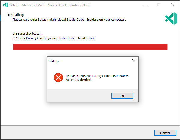 VS Code Insiders 1.48 User Setup fails to create desktop icon (Public ...