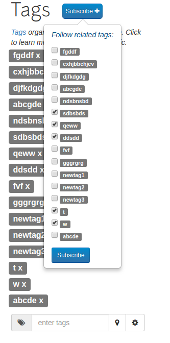 Multi-Tag Subscription Button · Issue #5245 · publiclab/plots2 · GitHub