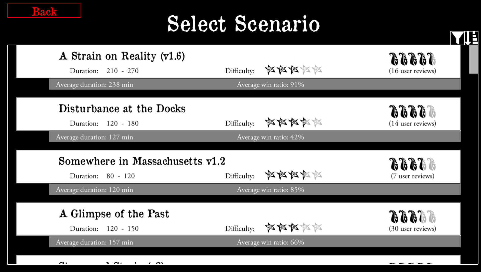 Scenario explorer - sort / filter options · Issue #963 · NPBruce/valkyrie · GitHub