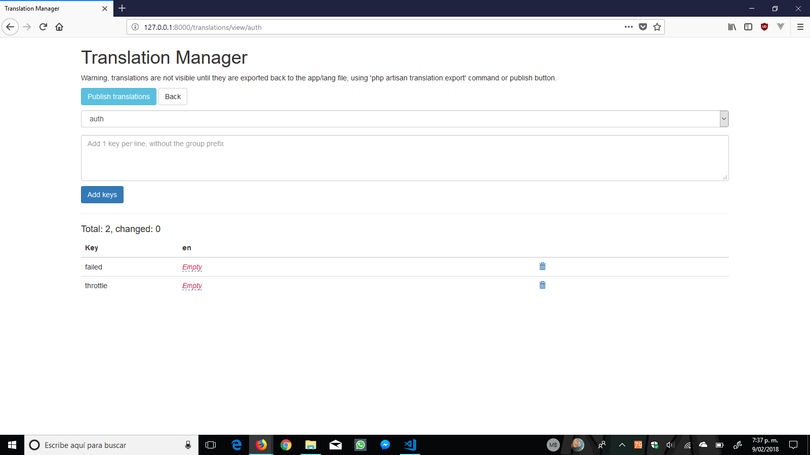 Only auth group is found with empty keys. (Fresh Laravel 5.5) · Issue #244 · barryvdh/laravel ...