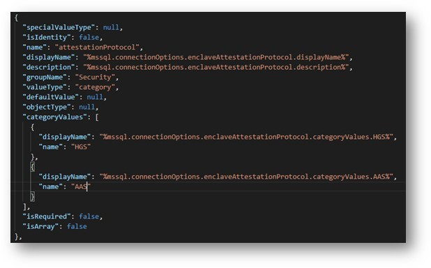 Display name ignored for advanced connection property: Data value used ...