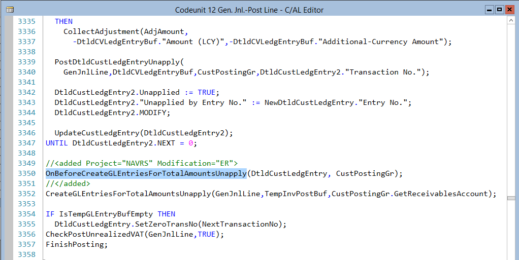 Event Request Codeunit 12