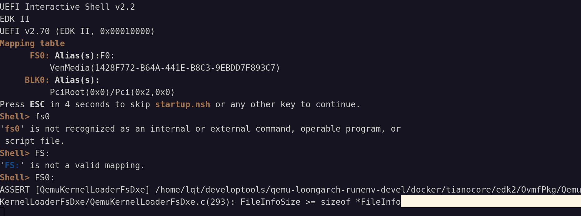 用这个固件在qemu上启动自己的内核，进入了uefi shell，如何进一步引导呢 · Issue #26 · loongson/Firmware · GitHub