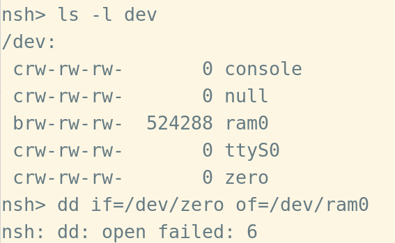 dd: open failed: 6 on rv-virt:nsh64 · Issue #8750 · apache/nuttx · GitHub