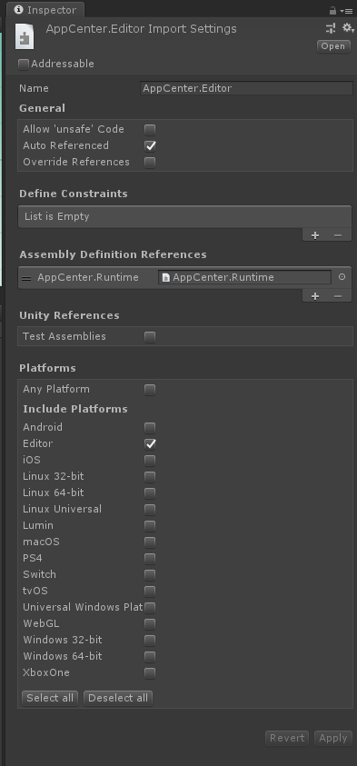 [feature] Add Asmdef Logic In Your Package · Issue 319 · Microsoft Appcenter Sdk Unity · Github