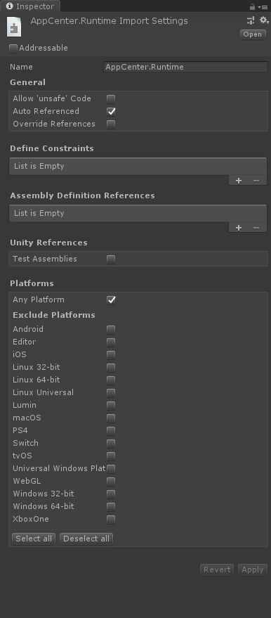 [feature] Add Asmdef Logic In Your Package · Issue 319 · Microsoft Appcenter Sdk Unity · Github