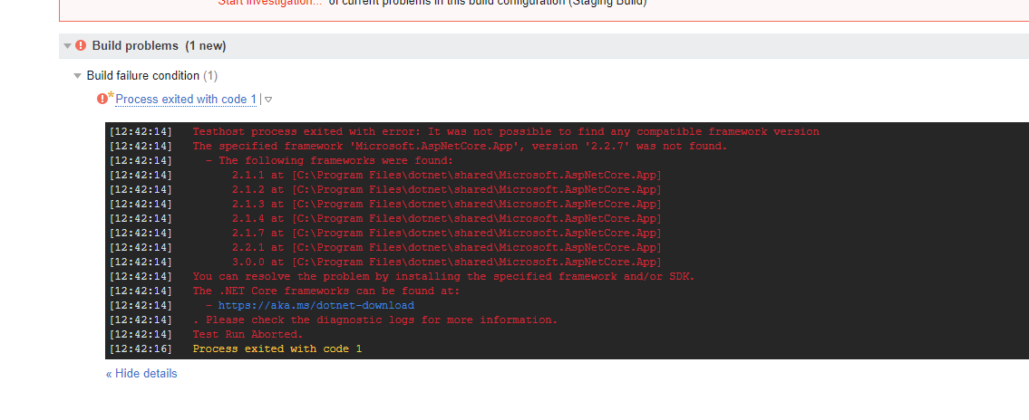 After Installing Sdk 3 0 Ci Server Starts To Fail It Was Not Possible To Find Any