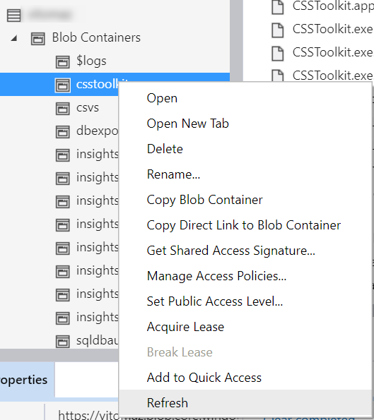 Refresh from tree does not refresh editor · Issue #395 · microsoft/AzureStorageExplorer · GitHub