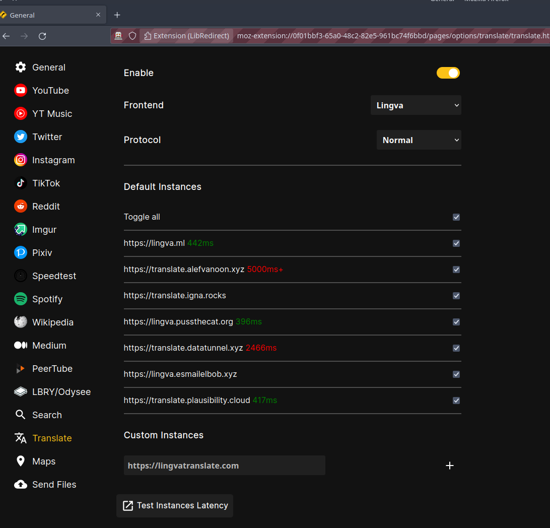 Auto select best latency instance · Issue #134 · libredirect/browser_extension · GitHub