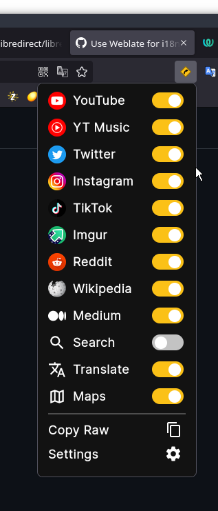 Use Weblate for i18n · Issue #313 · libredirect/browser_extension · GitHub