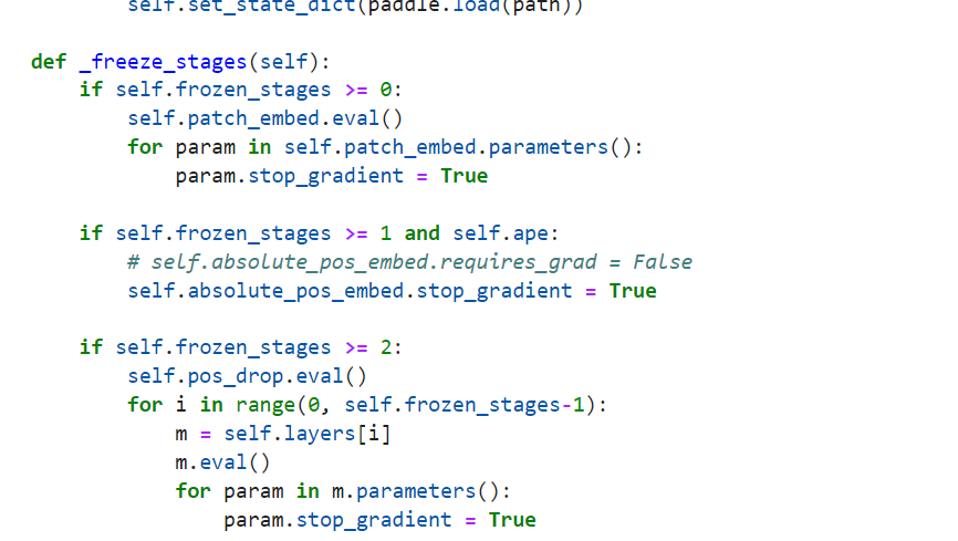 Backbone中swin Transformer中冻住层数的代码有问题 · Issue 5863 · Paddlepaddle Paddledetection · Github
