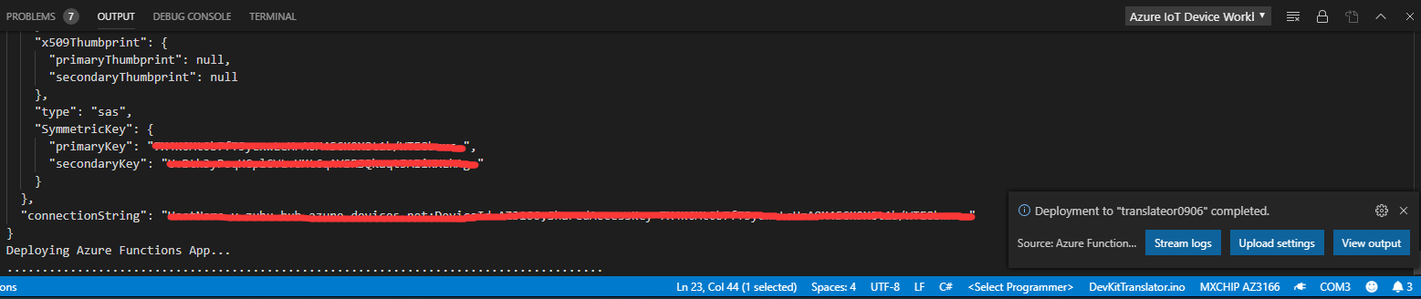 [DevKit Translator Sample] Azure Function Fails · Issue #738 · microsoft/vscode-iot-workbench ...