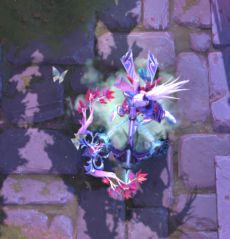 Drow Ranger has 2 bows in her hands when you select Reaper's Wreath ...