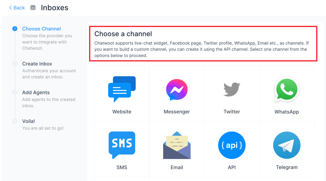 Grammatical errors in the help text under Inboxes --> Choose a channel · Issue #4865 · chatwoot ...