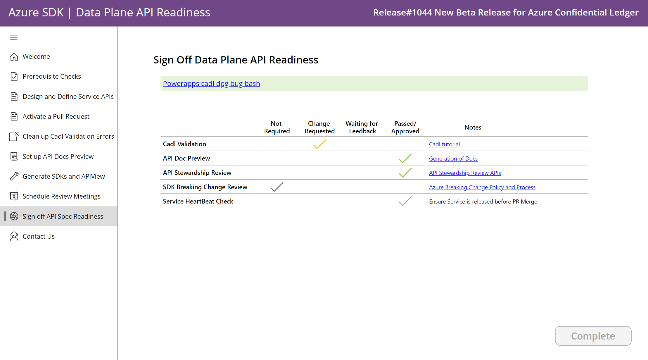 Add Check For Sdk Generation In Sign Off Api Spec Readiness Page · Issue 4838 · Azure Azure Sdk