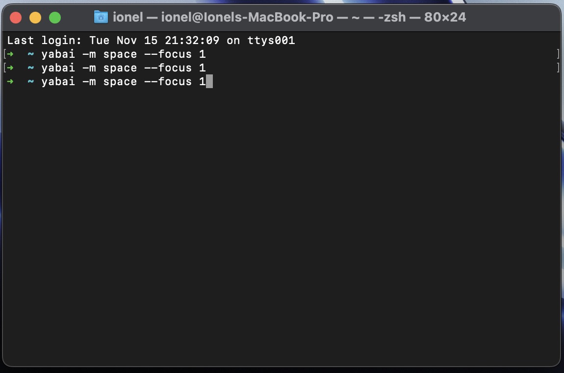 Focusing on different spaces no longer works. · Issue #1393 · koekeishiya/yabai · GitHub