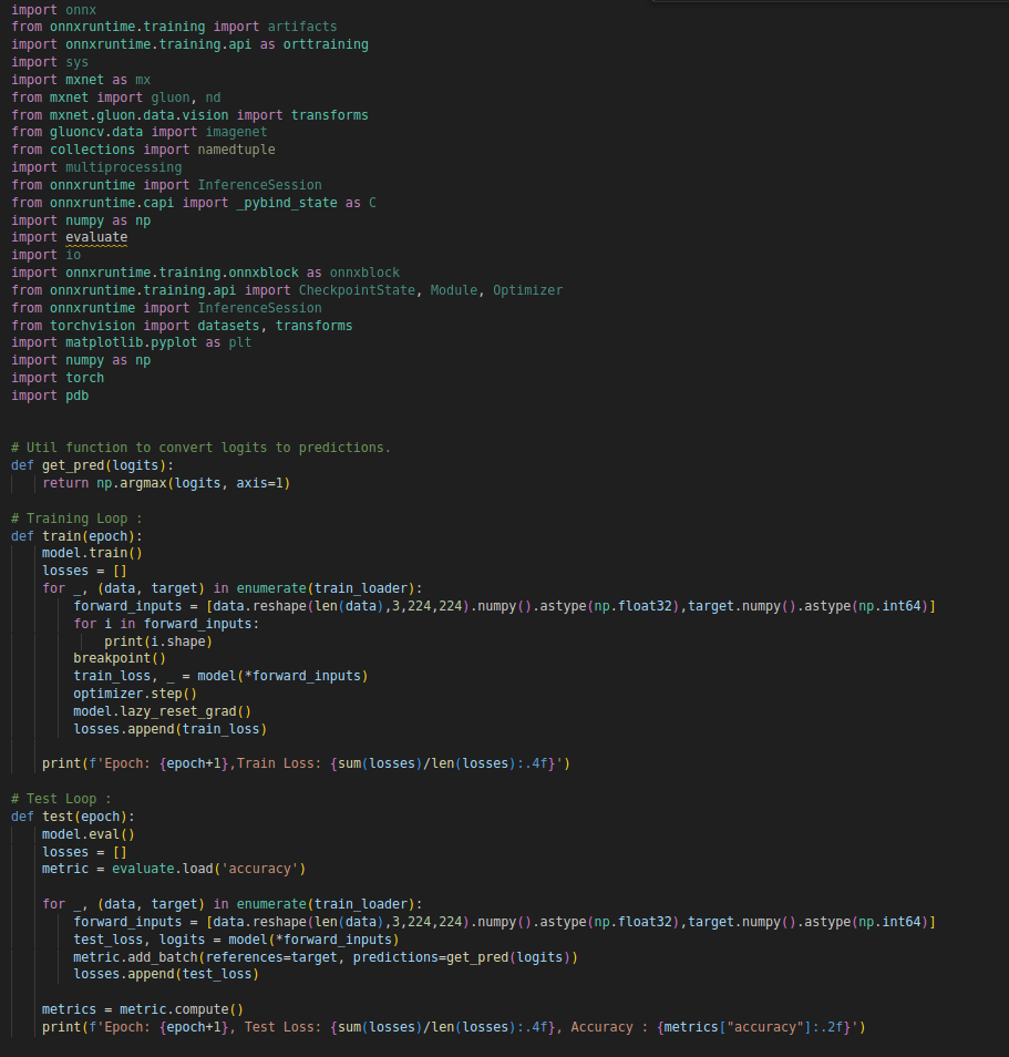 [Training] Define a custom training with some ONNX models · Issue #16597 · microsoft/onnxruntime ...