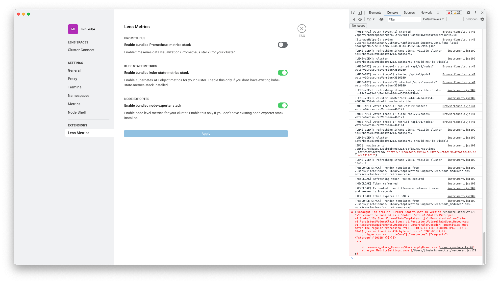 Lens metrics prometheus fails to install · Issue #4333 · lensapp/lens ...