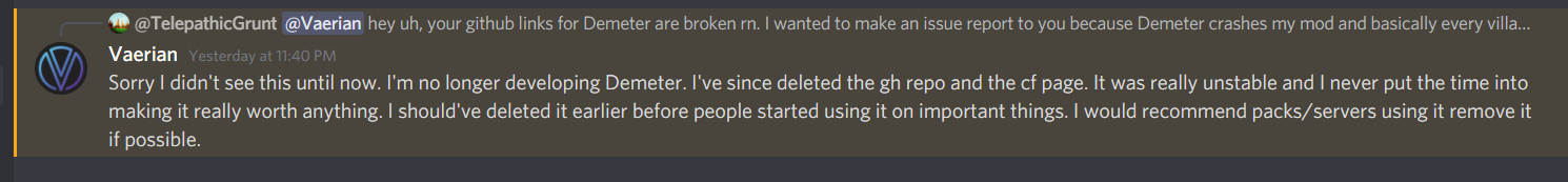 Demeter crashes RS's structures by breaking its processor files due to block properties added ...