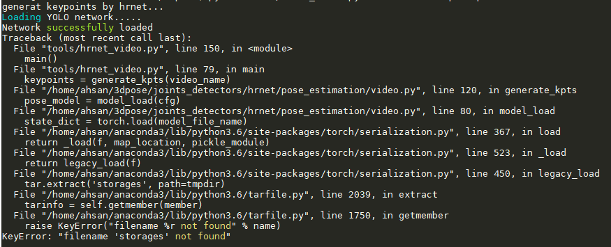KeyError: "filename 'storages' not found" · Issue #32 · lxy5513/videopose · GitHub