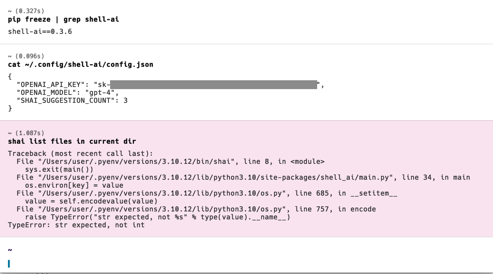 TypeError: str expected, not int · Issue #1 · ricklamers/shell-ai · GitHub