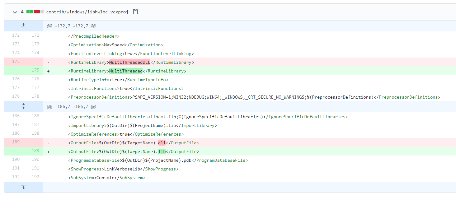 Windows ReleaseStatic linker settings · Issue #408 · open-mpi/hwloc · GitHub