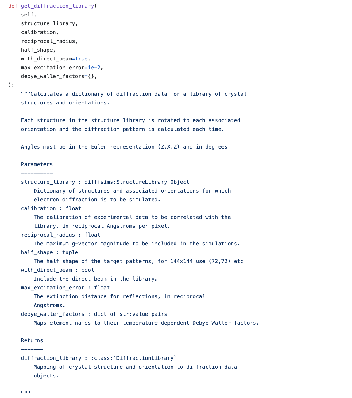 Missing args in get_diffraction_library diffsims 0.3.0 · Issue #152 · pyxem/diffsims · GitHub