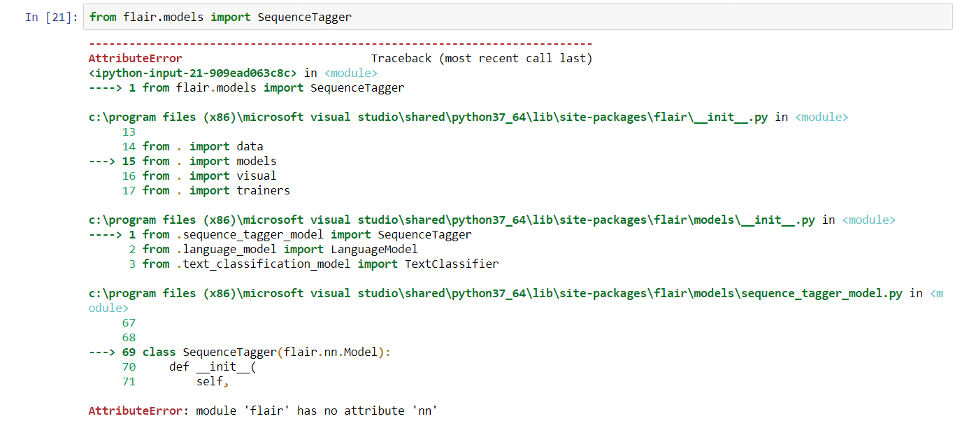 Get Error When Run From Flairmodels Import Sequencetagger · Issue 1311 · Flairnlpflair · Github 