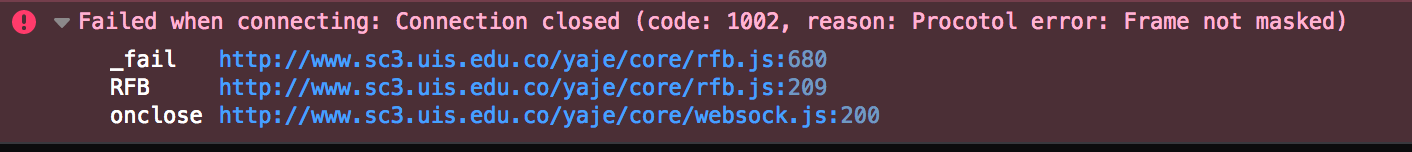 Procotol error: Frame not masked · Issue #1323 · novnc/noVNC · GitHub