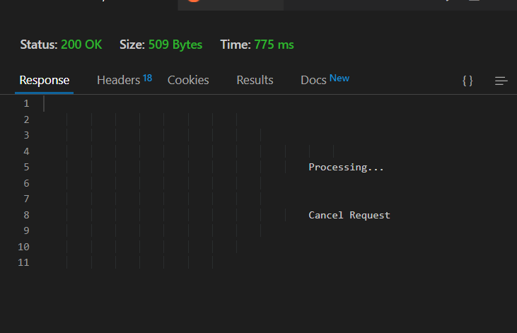 Hung on processing · Issue #601 · thunderclient/thunder-client-support · GitHub