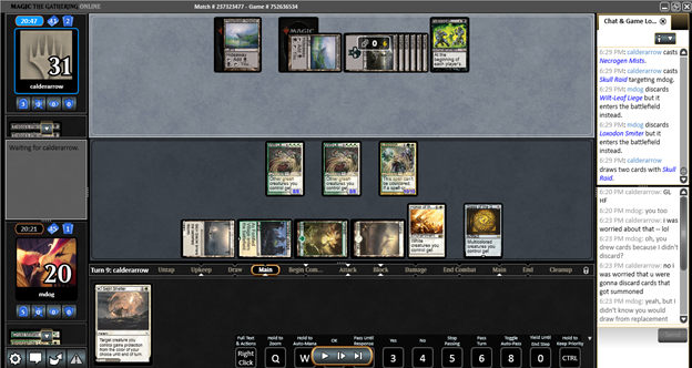 Skull raid draws cards if the discarded cards go to the battlefield ...