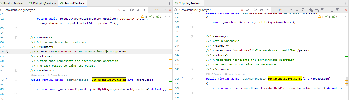 "GetWarehouseByIdAsync" is found in two different services · Issue #6348 · nopSolutions ...