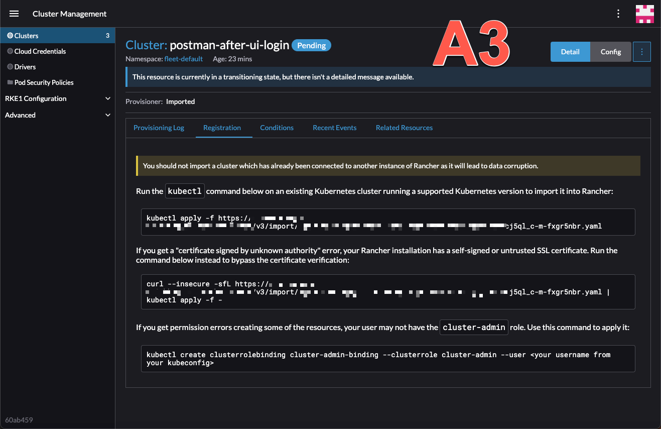 Creating generic import cluster via API no registration commands are generated · Issue #39779 ...