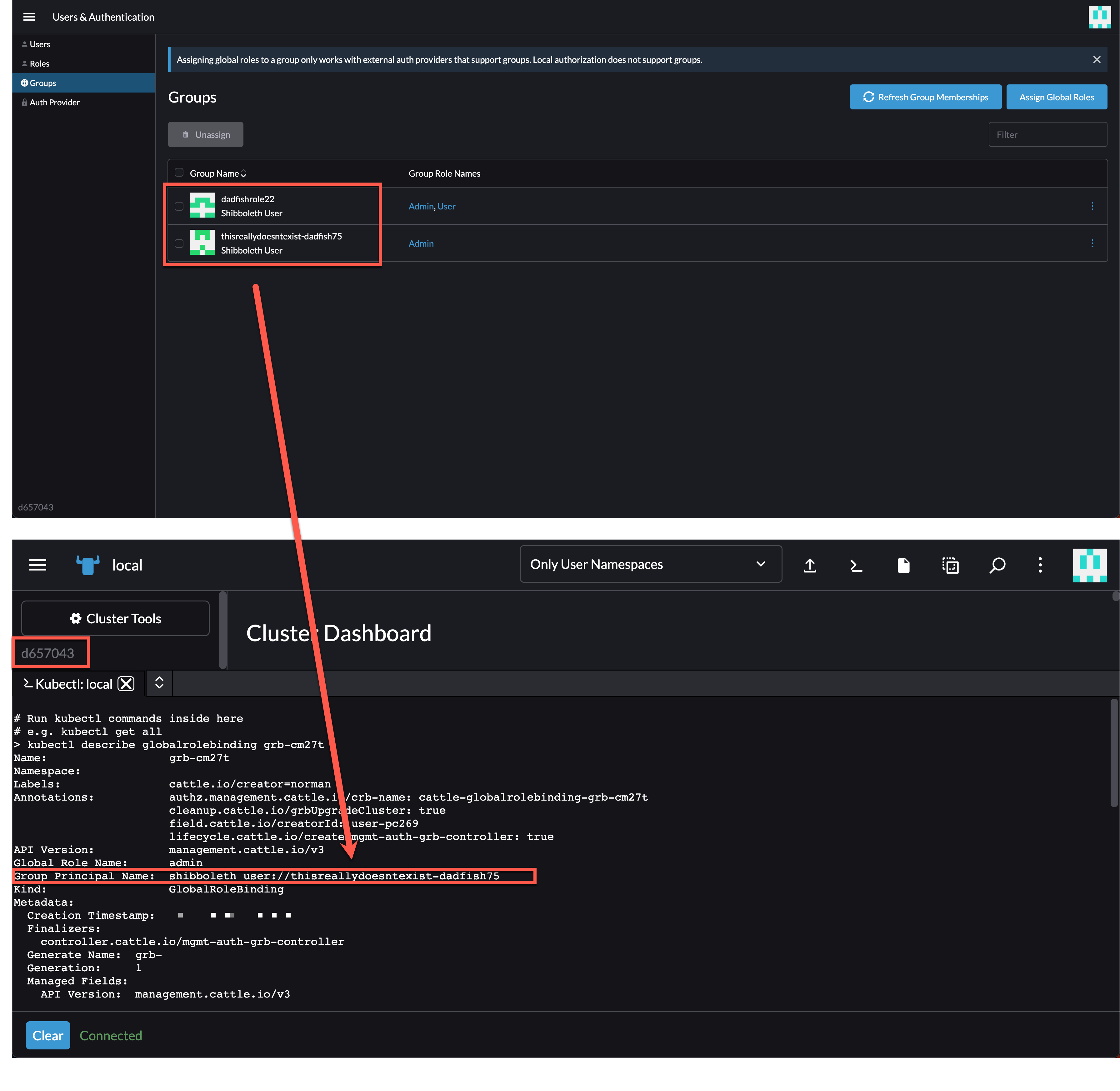 In ADFS, when adding an unknown Group in the Groups Page on Rancher using the text box it will ...
