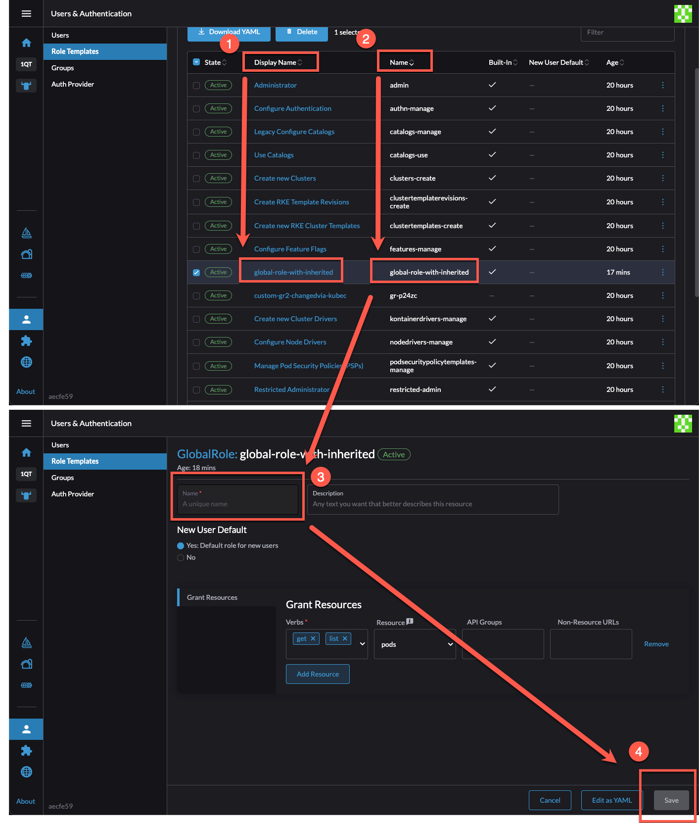Public Api Global Roles Kubectl And V1 Cant Edit Globalrole Via Ui When Created Without Display 