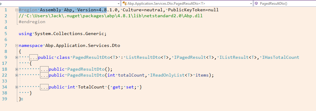 The namespace confuse for "Abp.Application.Services.Dto" and "Volo.Abp.Application.Dto". · Issue ...