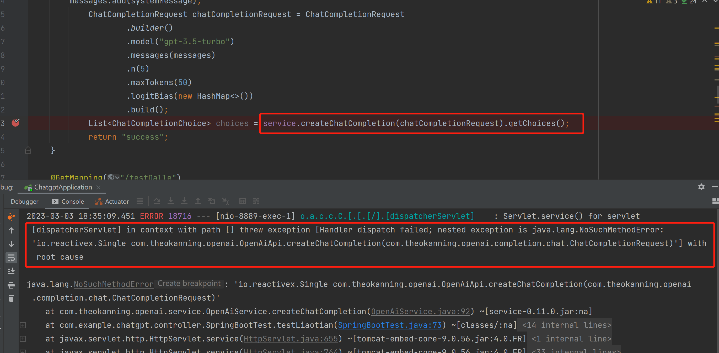 我在调用service Createchatcompletion的时候失败 · Issue 145 · Theokanning Openai Java · Github