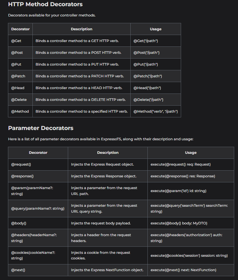 Adjust the methods name on Controller section · Issue #32 · expressots/expresso-site-doc · GitHub