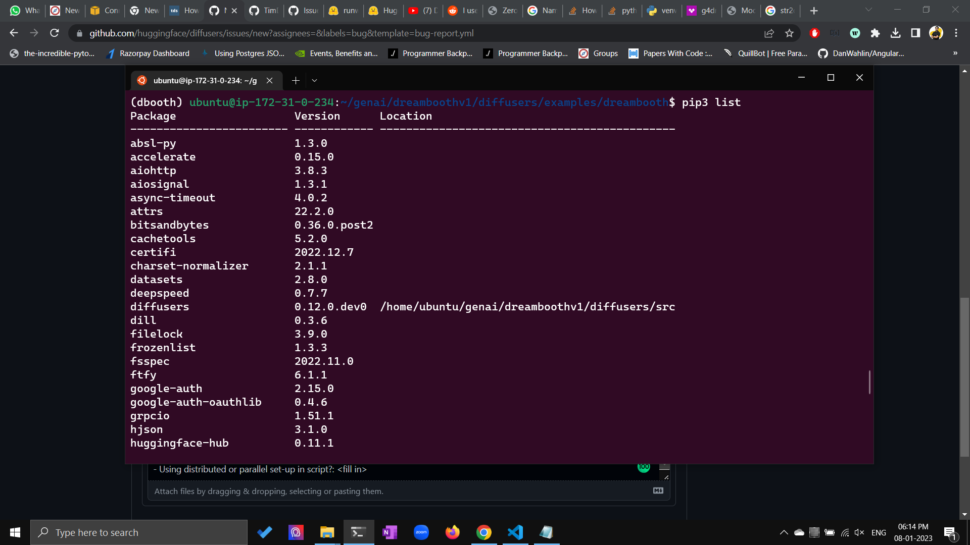 Errors While Trying To Train A Custom Model Using The Tutorial Within The Diffusersexamples