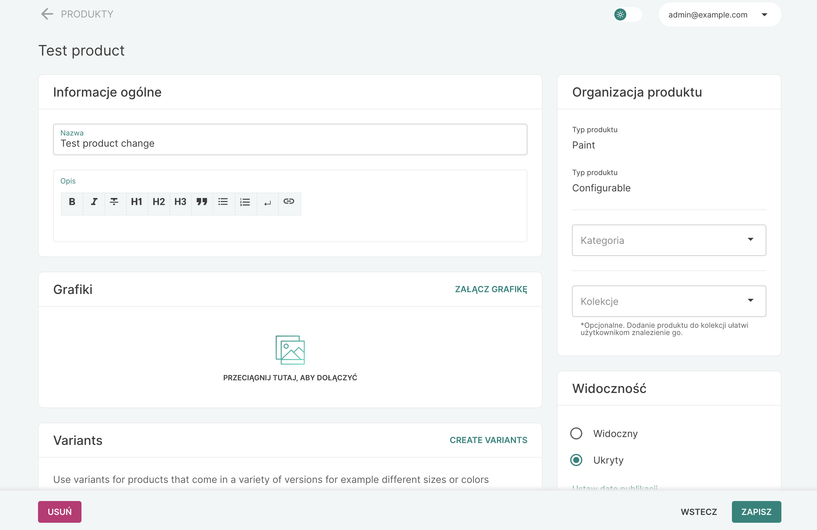 Unable to edit product after creating it · Issue #616 · saleor/saleor-dashboard · GitHub
