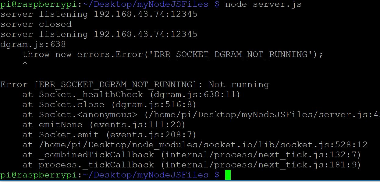'ERR_SOCKET_DGRAM_NOT_RUNNING' on second close · Issue #1780 · nodejs/help · GitHub