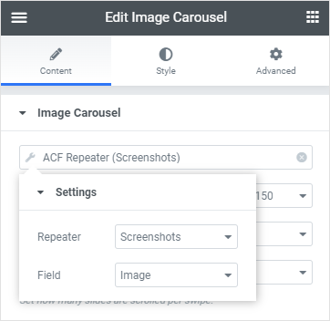 How to use Repeater with Elementor Image Carousel? · Issue #601 · AdvancedCustomFields/acf · GitHub