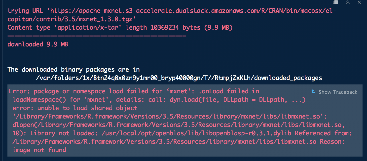 Unable to install mxnet in R 3.5.0 · Issue #10791 · apache/mxnet · GitHub
