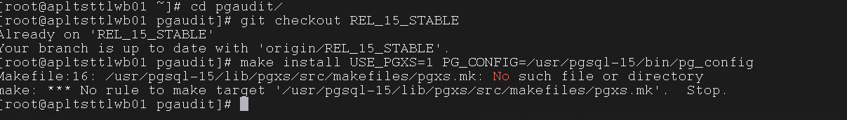 Unable to find required files · Issue #220 · pgaudit/pgaudit · GitHub
