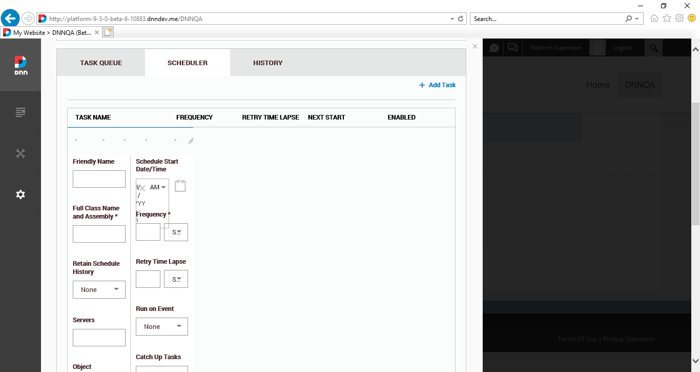 DNN Platform RC2 > Persona Bar > Settings > Scheduler > Add task UI issue in IE11 · Issue #429 ...