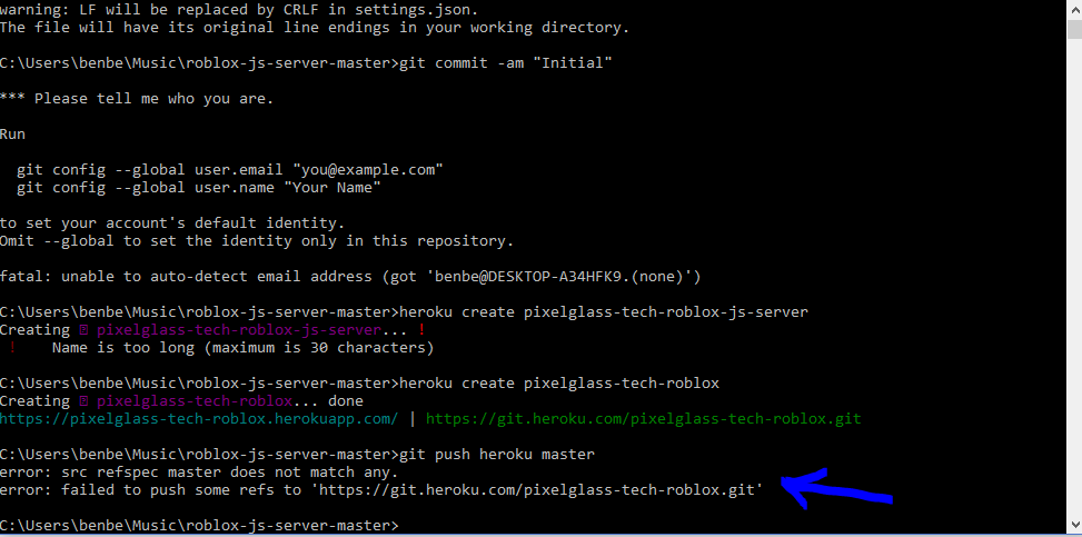 error: failed to push some refs · Issue #77 · sentanos/roblox-js-server · GitHub