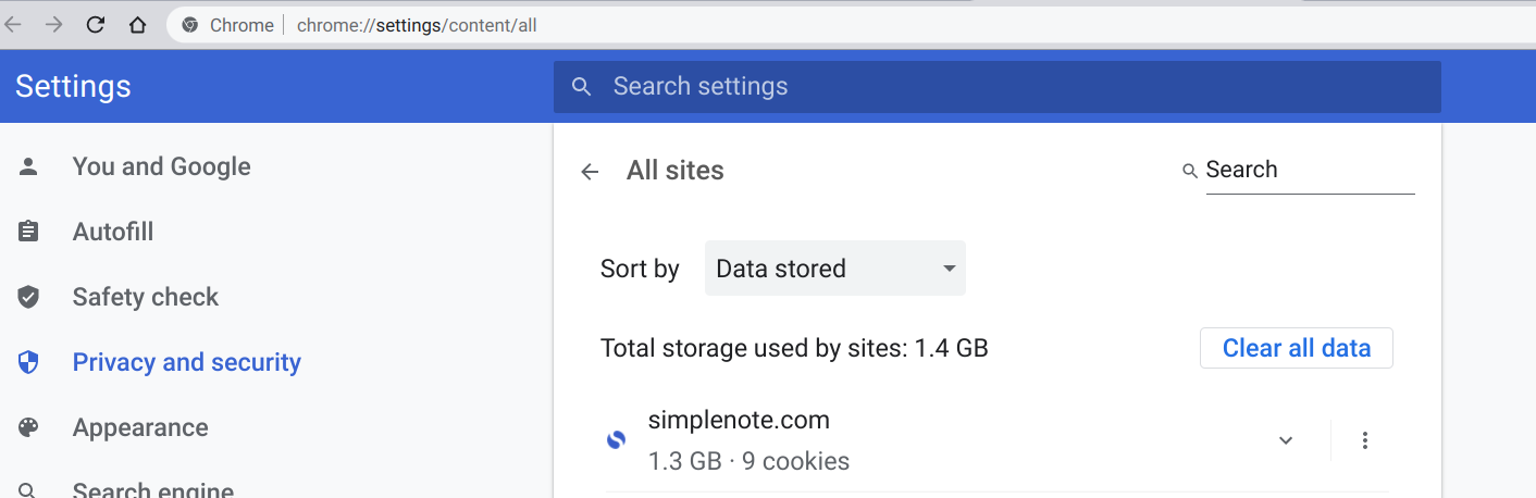 Web app: High storage usage on browser (Google Chrome) · Issue #3049 · Automattic/simplenote ...