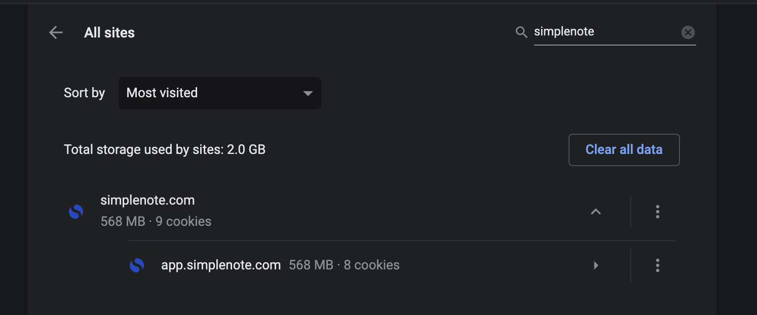Web app: High storage usage on browser (Google Chrome) · Issue #3049 · Automattic/simplenote ...